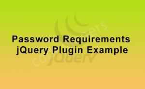 Password Requirements jQuery Plugin Example - password requirements